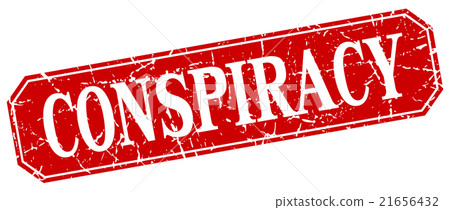 conspiracy red square vintage grunge isolated sign-插圖素材 [21656432 ...