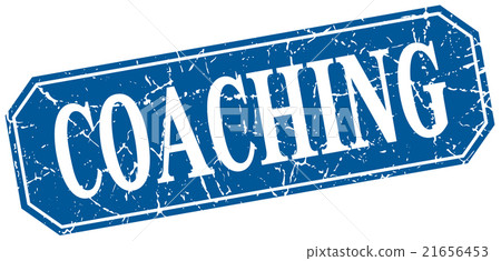 coaching blue square vintage grunge isolated sign - Stock Illustration ...