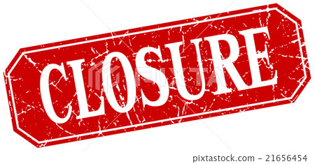 closure red square vintage grunge isolated sign - Stock Illustration ...