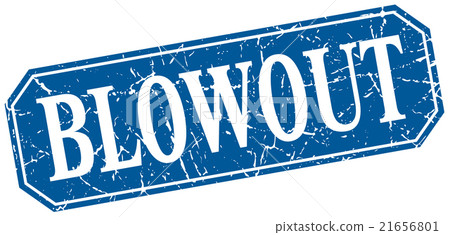 blowout blue square vintage grunge isolated sign - Stock Illustration ...