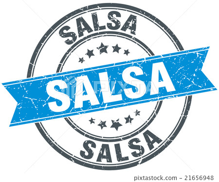 salsa blue round grunge vintage ribbon stamp - Stock Illustration ...