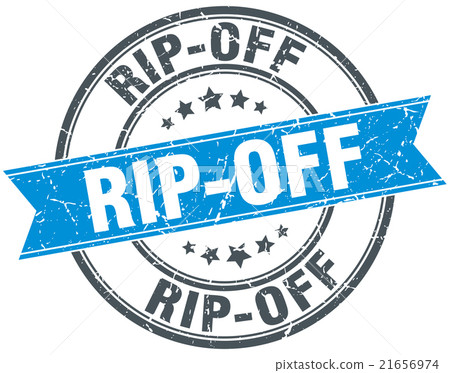 rip-off blue round grunge vintage ribbon stamp - Stock Illustration ...