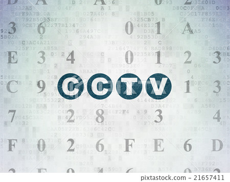 Protection concept: CCTV on Digital Paper - Stock Illustration ...