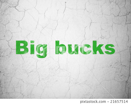 Business concept: Big bucks on wall background - Stock Illustration ...