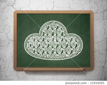 Cloud computing concept: Cloud With Code on - Stock Illustration ...