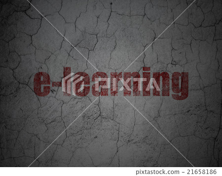 Learning concept: E-learning on grunge wall-插圖素材 [21658186] - PIXTA圖庫