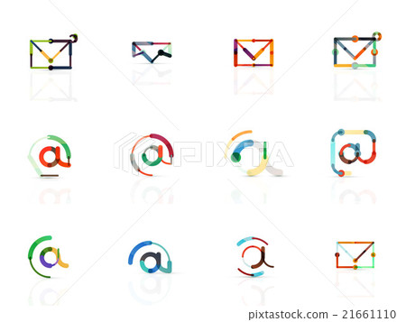 Vector email business symbols or at signs logo set - Stock Illustration ...