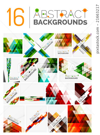 Collection of modern abstract square, triangle and - Stock Illustration ...
