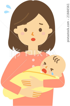 Baby crying with mother - Stock Illustration [21666561] - PIXTA