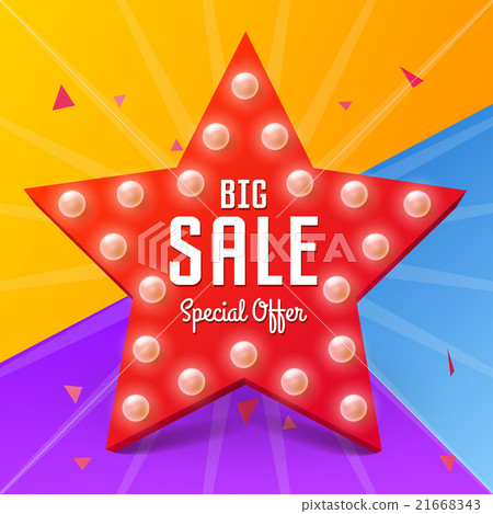 Vector Sale retro light star, Big Sale banner - Stock Illustration ...