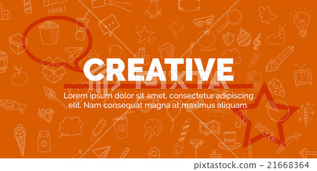 vector banner of text on orange background - Stock Illustration ...