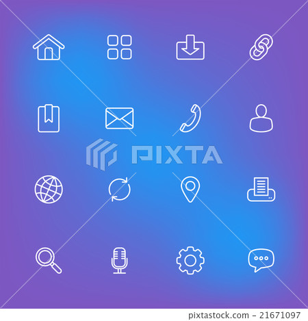 white line web icon set simple - Stock Illustration [21671097] - PIXTA