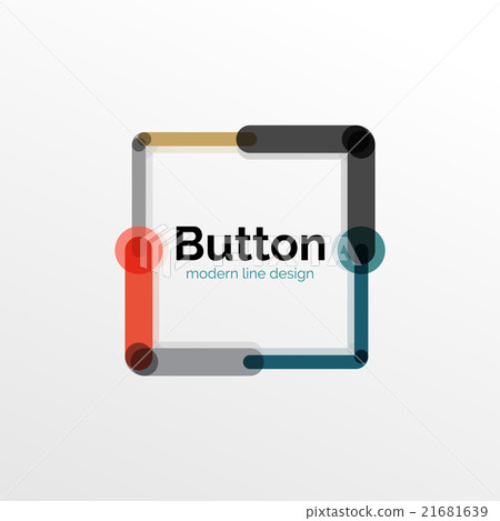 Thin line design geometric button, flat - Stock Illustration [21681639 ...