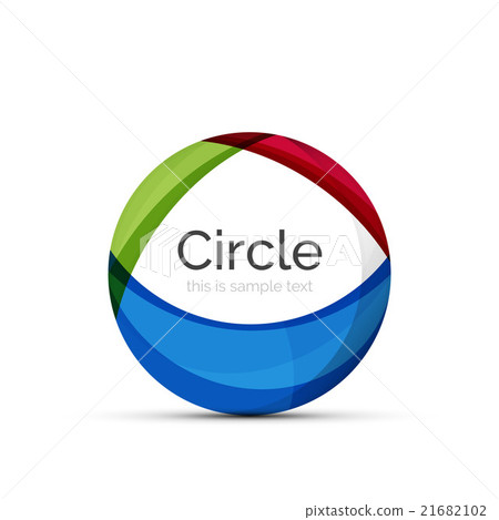 Circle logo. Transparent overlapping swirl shapes - Stock Illustration ...