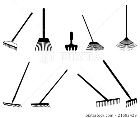 silhouettes of rake - Stock Illustration [21682429] - PIXTA