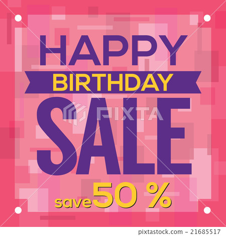 Happy Birthday Sale Banner Vector Illustration.-插圖素材 [21685517] - PIXTA圖庫