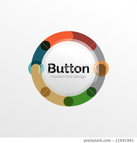 Thin line design geometric button, flat - Stock Illustration [21691991 ...