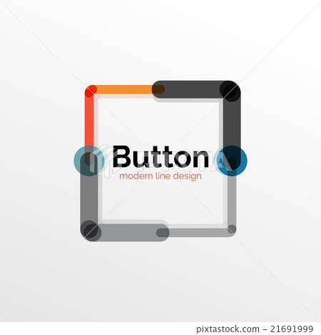 Thin line design geometric button, flat - Stock Illustration [21691999 ...