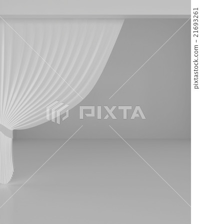 Blank white curtain or drapes on white-gray - Stock Illustration ...