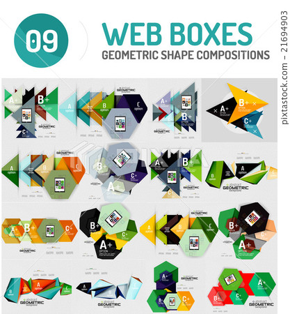Set of web internet boxes with buttons and sample - Stock Illustration ...