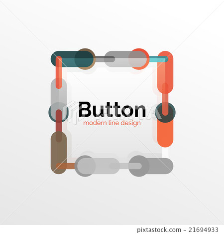 Thin line design geometric button, flat - Stock Illustration [21694933 ...