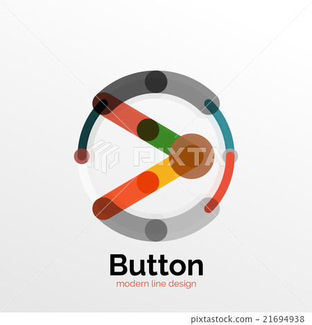Thin line design geometric button, flat - Stock Illustration [21694938 ...