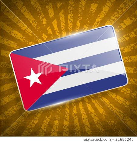 Flag of Cuba with old texture. Vector-插圖素材 [21695245] - PIXTA圖庫