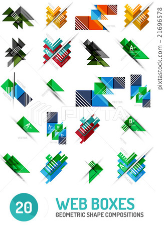 Set of web internet boxes with buttons and sample - Stock Illustration ...