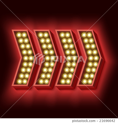 Volume retro arrow with lights - Stock Illustration [21696642] - PIXTA