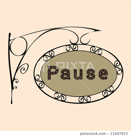 pause text on vintage street sign - Stock Illustration [21697653] - PIXTA