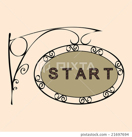 start text on vintage street sign - Stock Illustration [21697694] - PIXTA