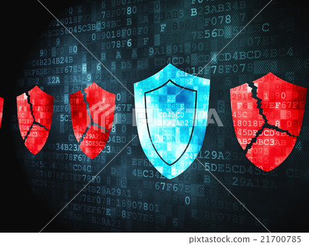 Protection concept: Shield on digital background - Stock Illustration ...