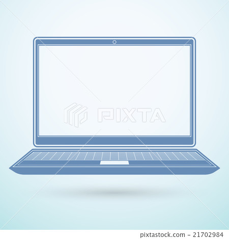 Laptop flat icon on blue background - Stock Illustration [21702984] - PIXTA