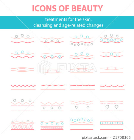 Icons with scheme of cleansing the skin - Stock Illustration [21708365 ...