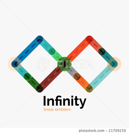 Vector infinity logo, flat colorful design - Stock Illustration ...