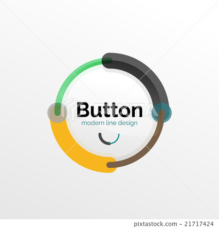 Thin line design geometric button, flat - Stock Illustration [21717424 ...