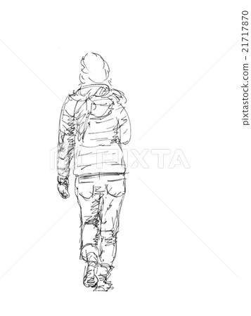 Person Back View Drawing
