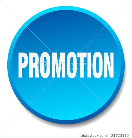 promotion blue round flat isolated push button - Stock Illustration ...