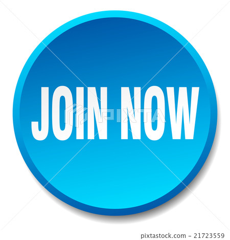 join now blue round flat isolated push button - Stock Illustration ...
