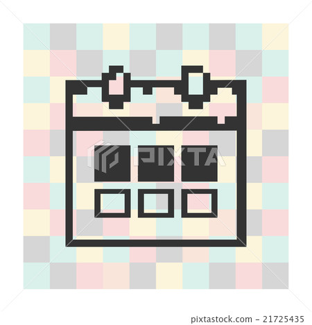 Vector pixel icon calendar on a square background - Stock Illustration ...