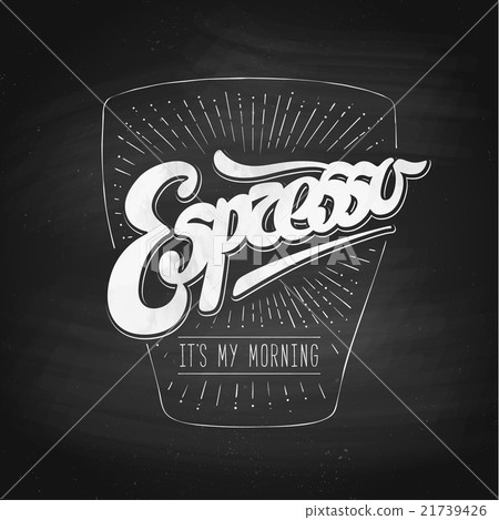 Poster coffee with hand drawn lettering Espresso - Stock Illustration ...