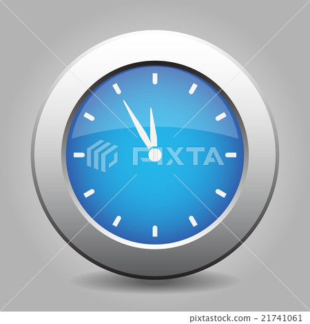 blue metal button - last minute clock - Stock Illustration [21741061 ...