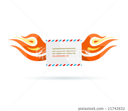 Icon Delivery. Envelope Fire Design Flat - Stock Illustration [21742632 ...