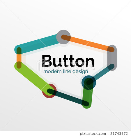 Thin line design geometric button, flat - Stock Illustration [21743572 ...
