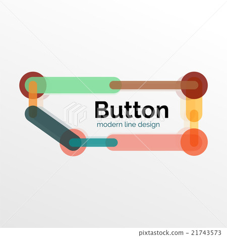 Thin line design geometric button, flat - Stock Illustration [21743573 ...