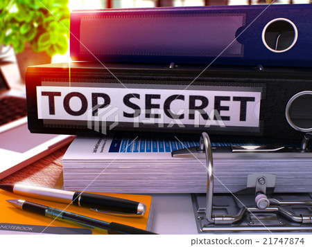Top Secret on Black Ring Binder. Blurred, Toned - Stock Illustration ...