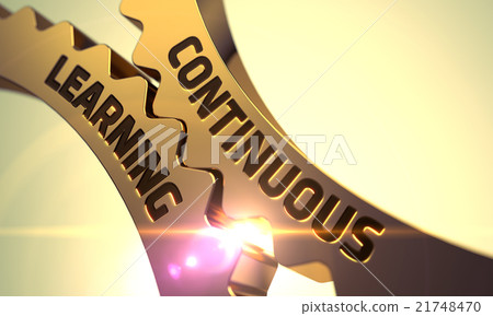 Continuous Learning Concept. Golden Metallic - Stock Illustration ...