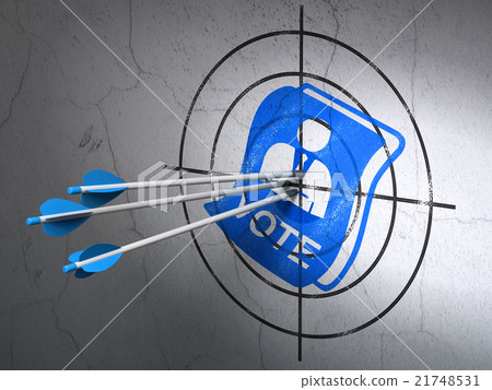 Politics concept: arrows in Ballot target on wall - Stock Illustration ...