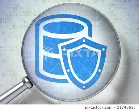 Database concept: Database With Shield with - Stock Illustration ...