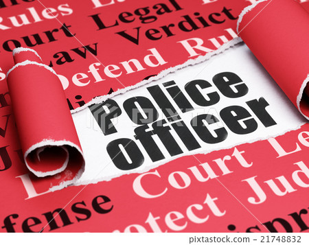 Law concept: black text Police Officer under the - Stock Illustration ...